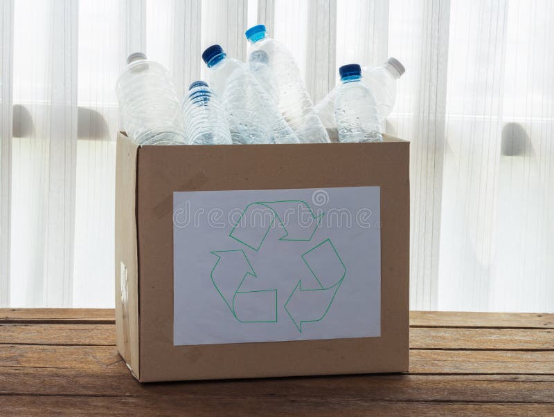 Recycling Box Filled with Clear Plastic Containers Stock Image - Image ...