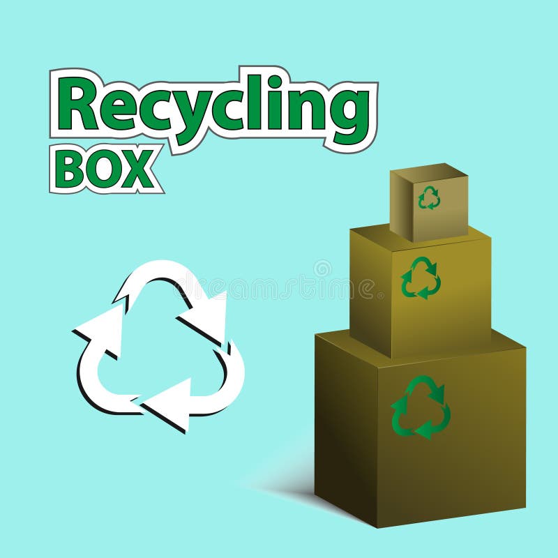 Recycling Box. Vector Illustration. Stock Vector - Illustration of ...