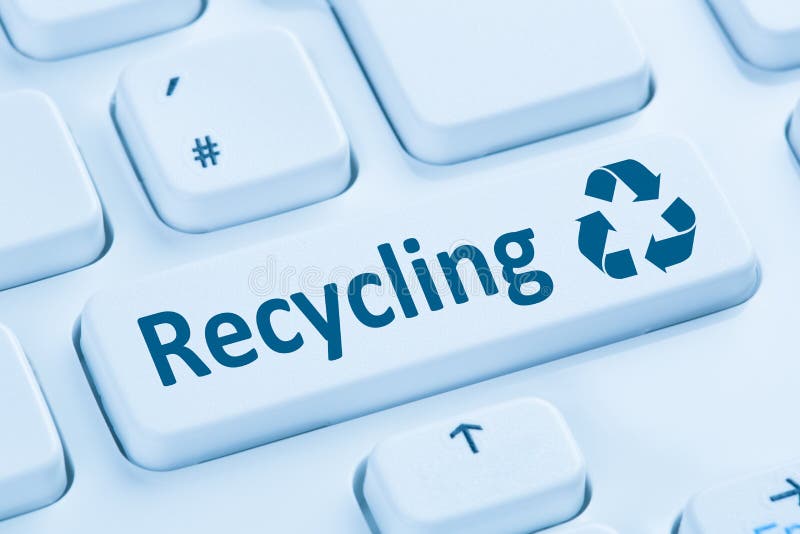 Recycling Button Recycle Natural Conservation Blue Computer Keyboard ...
