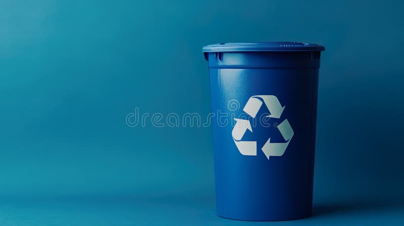 Recycling Can Blue Background Copy Space Banner Stock Illustration ...