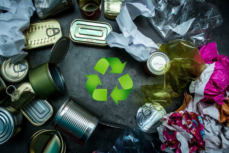 Recycling. Cans. Metal Waste. Paper. Plastic. Recirculation Process ...
