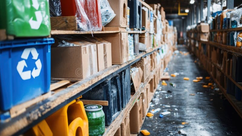 Recycling Center Processing Waste Cardboard for Ecological ...