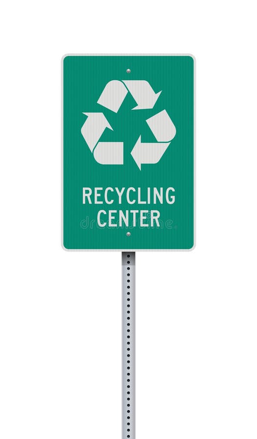 Recycling Center road sign stock vector. Illustration of metal - 315102465