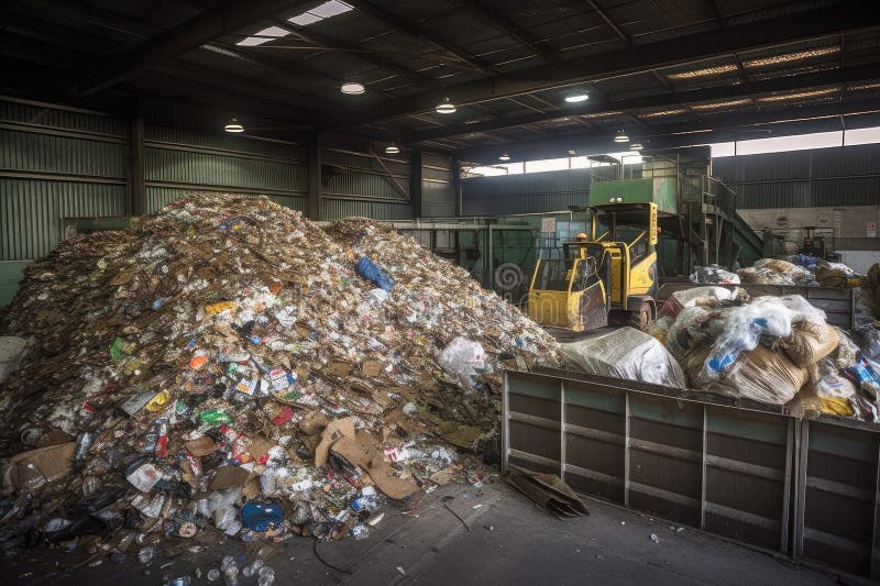 Recycling Center, Where Various Types of Recyclables are Sorted and ...