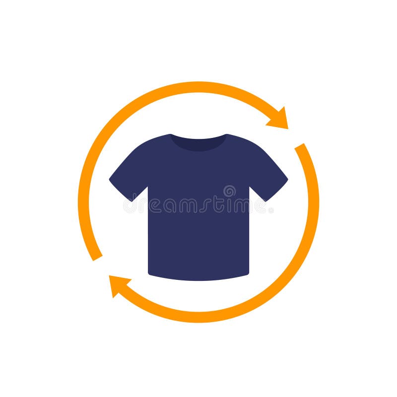 Recycling Clothes Icon with a T-shirt, Flat Vector Stock Vector ...