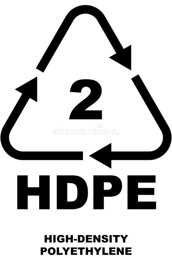 Recycling Code Icon, HDPE Symbol with Number 2 for High-density ...