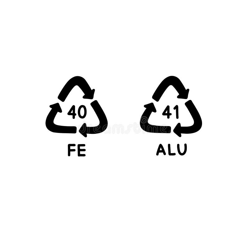 Recycling Codes Paper Doodle Icons, Vector Color Line Illustration ...