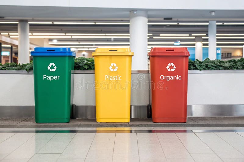 Recycling Concept. Bins for Different Garbage. Waste Management Concept ...