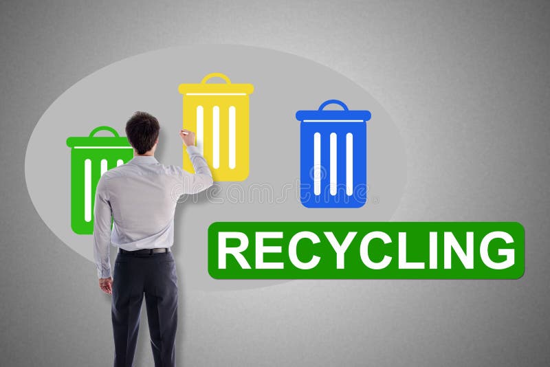 Recycling Concept Drawn by a Man Stock Illustration - Illustration of ...