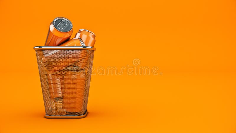 Recycling Concept: Drink Cans in the Trash Bin. Stock Illustration ...