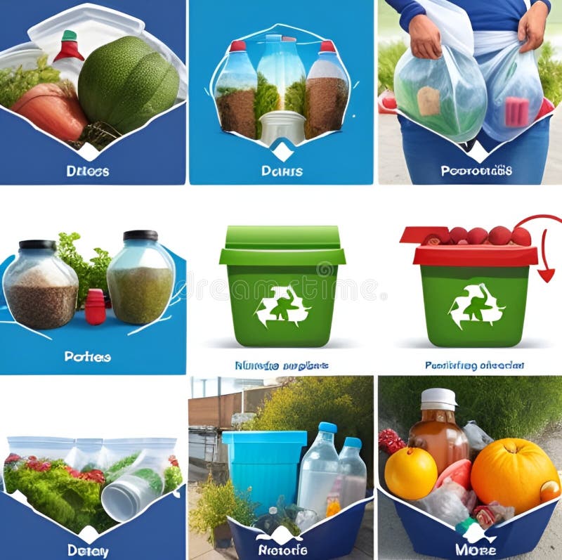 Recycling Concept Illustrated by a Set of Different Types of Plastic ...