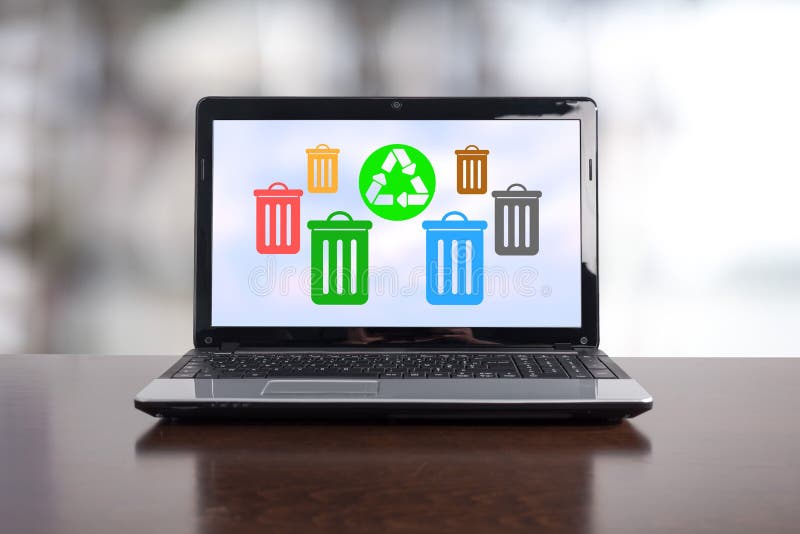 Recycling Concept on a Laptop Stock Image - Image of ecological, reduce ...