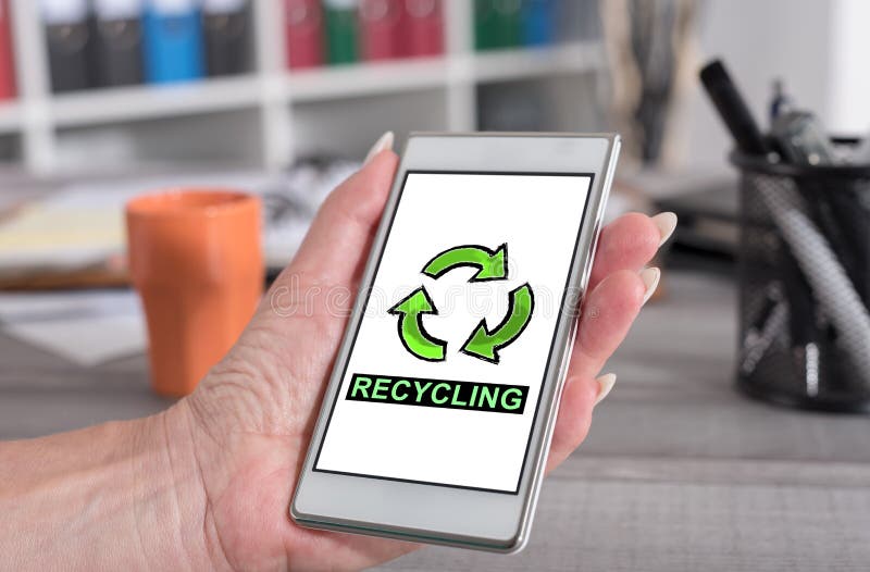 Recycling Concept on a Smartphone Stock Photo - Image of ecological ...