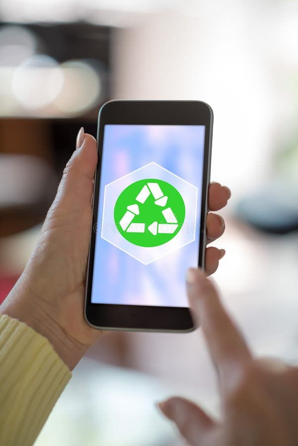 Recycling Concept on a Smartphone Stock Photo - Image of environment ...
