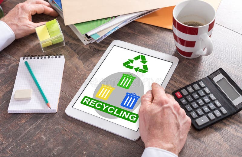 Recycling Concept on a Tablet Stock Photo - Image of garbage, friendly ...