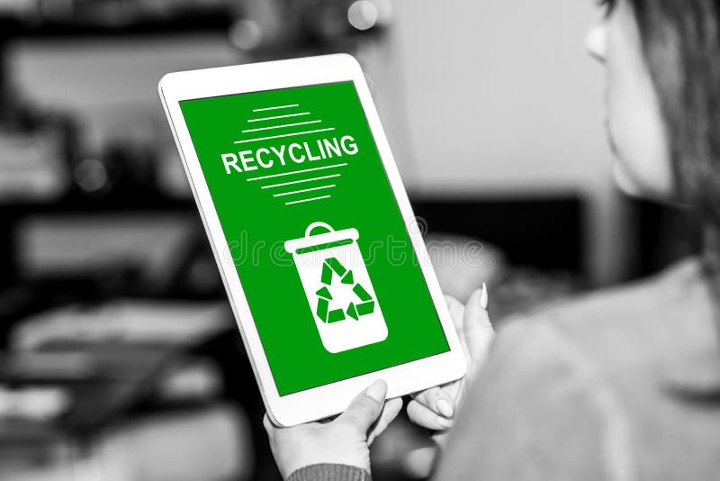 Recycling Concept on a Tablet Stock Image - Image of sign, waste: 268086627