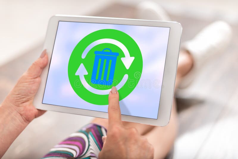 Recycling Concept on a Tablet Stock Image - Image of cardboard, recycle ...