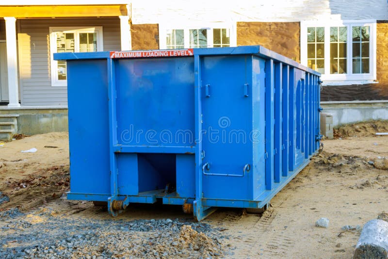 Recycling Container Trash Dumpsters Being Full with Garbage Stock Photo ...