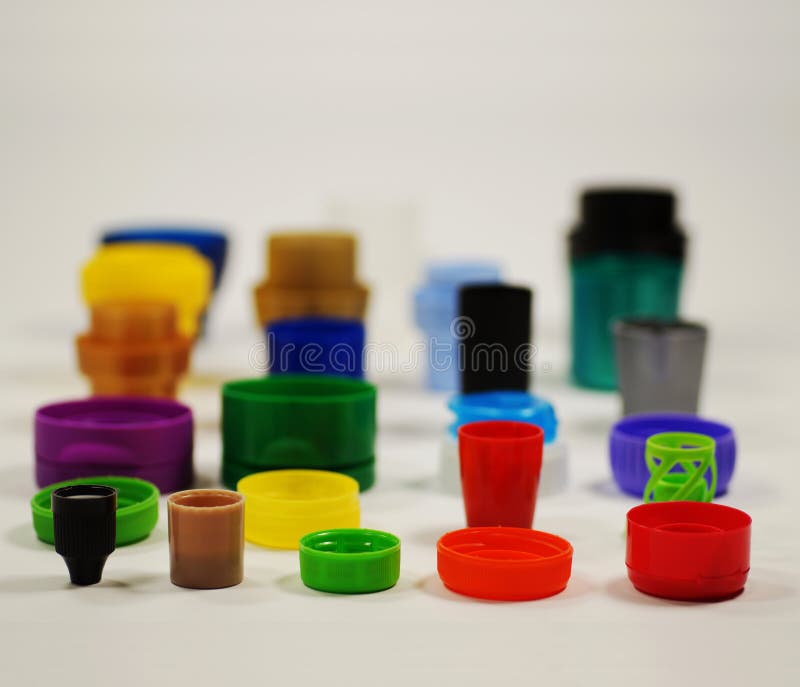 Different Shaped and Colored Caps from Bottles, Containers, Creams and ...