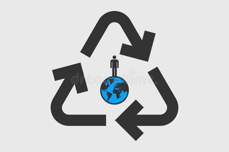 Recycling Earth 2 stock illustration. Illustration of simpel - 95916953