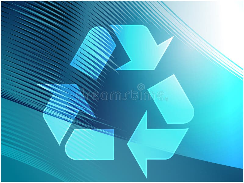 Blue Recycling Symbol stock illustration. Illustration of recycle ...