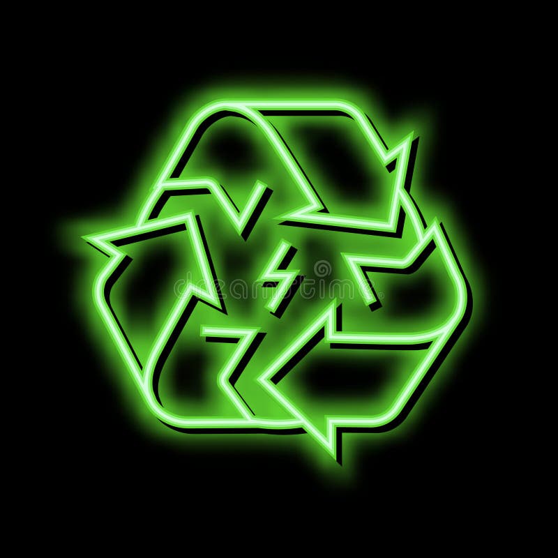 Recycling Energy Saving Logo Neon Glow Icon Illustration Stock Vector ...