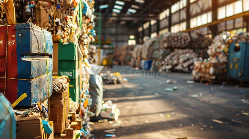 Recycling Facility Interior Stock Illustration - Illustration of ...