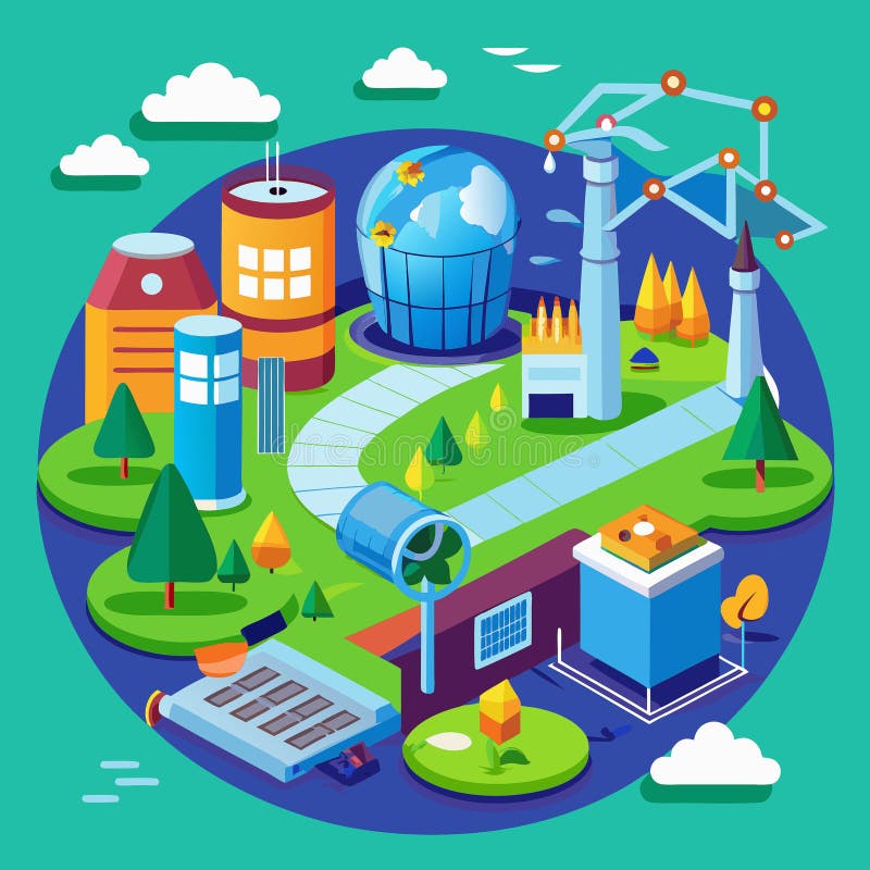 Recycling Facility Symbolizing Circular Graphic Design Stock Photo ...