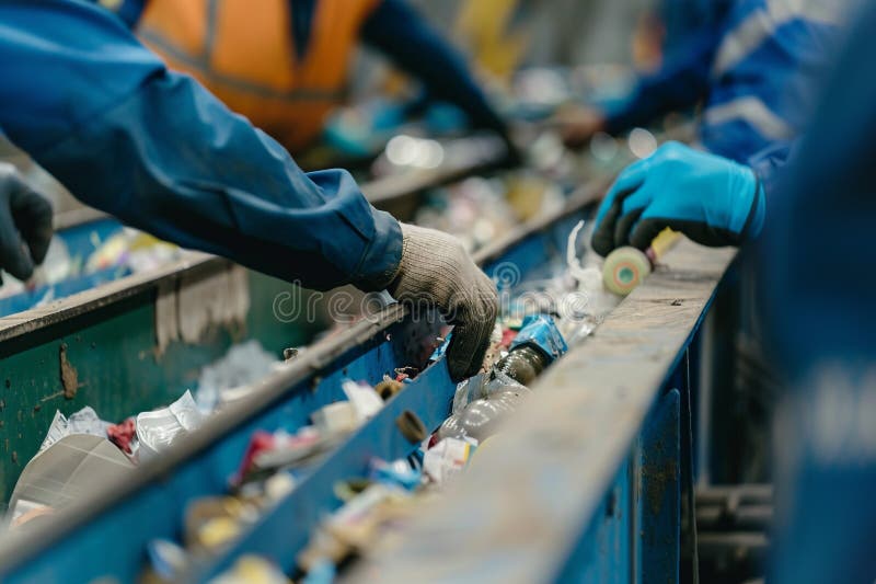 Recycling Facility Workers stock illustration. Illustration of working ...