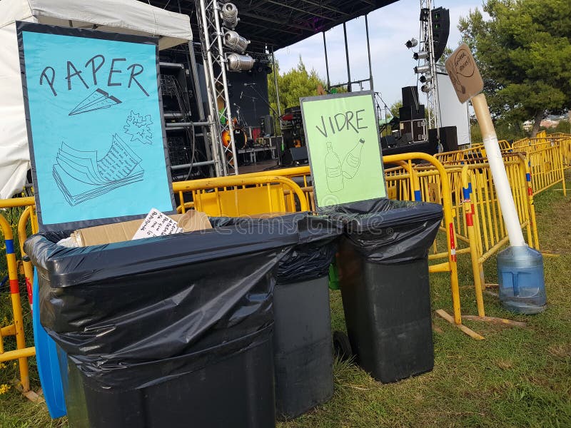 Recycling at festivals stock image. Image of recycling - 119708341