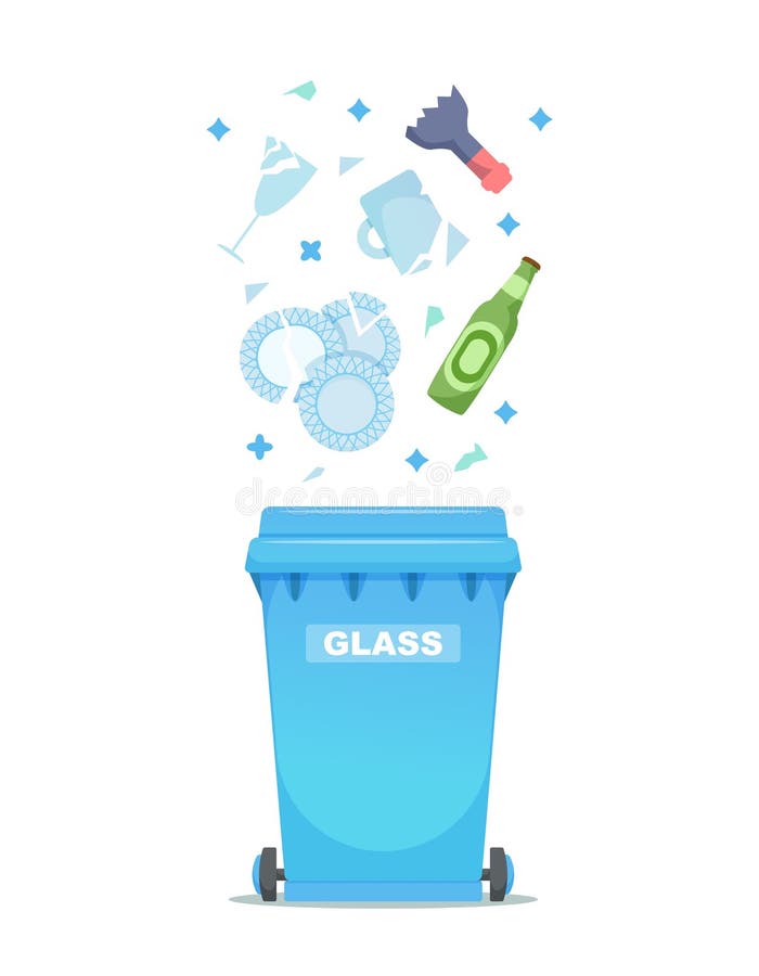 Recycling Garbage Icon, Glass Trash Container. Stock Vector ...