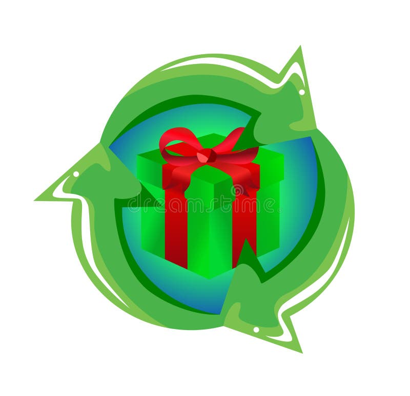 Recycling Gift Concept stock illustration. Illustration of gift - 28177346