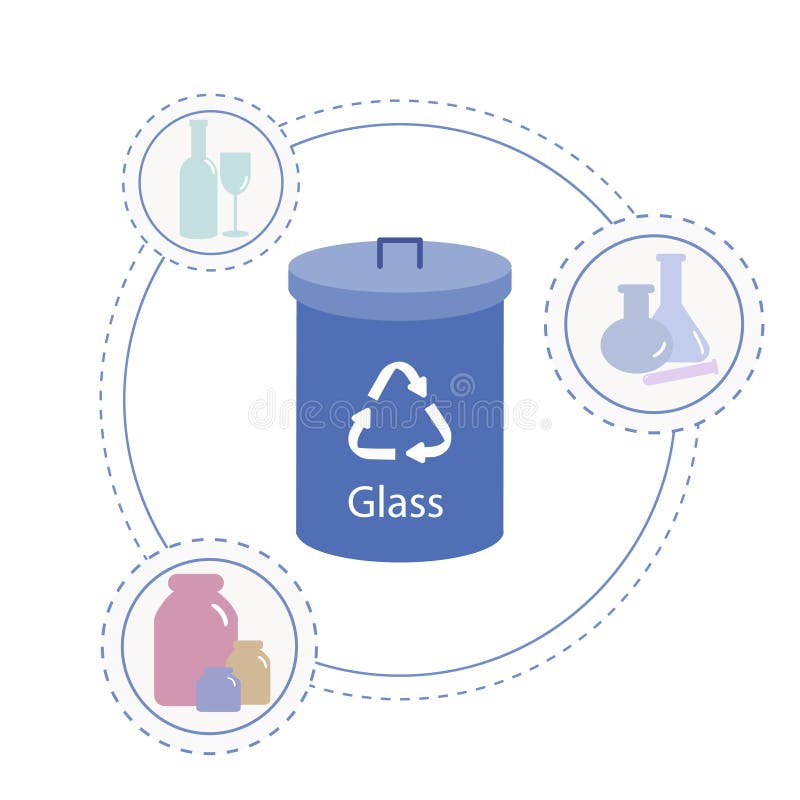 Recycling of glass stock vector. Illustration of vector - 107897500