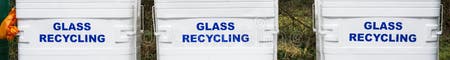 Recycling Glass only Skip and and General Waste Bin Stock Photo - Image ...