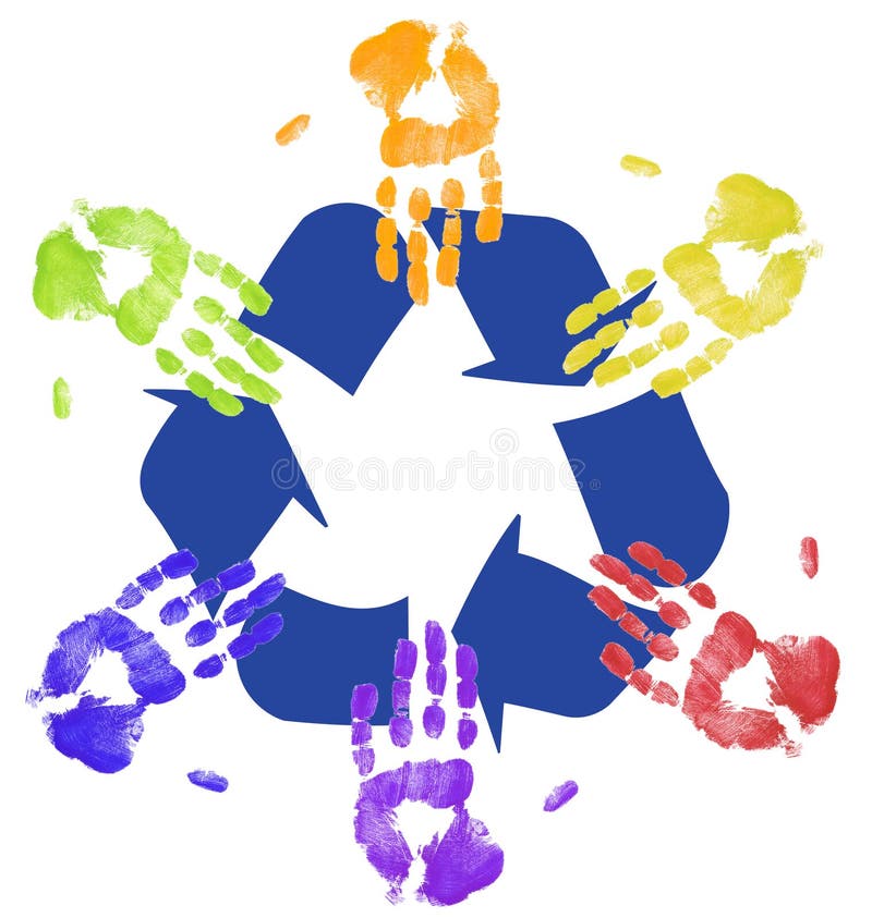 Recycling on global level stock illustration. Illustration of group ...