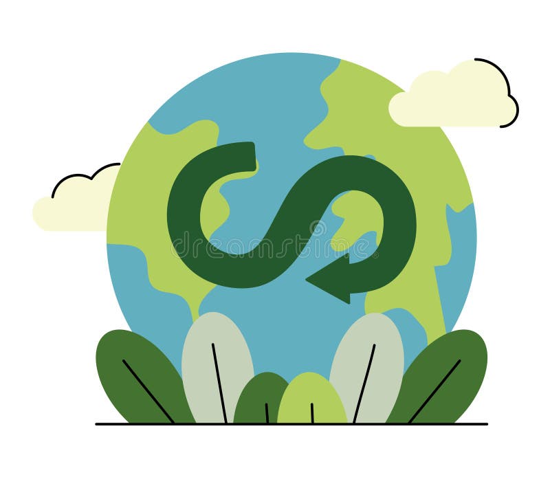 Recycling globe icon stock vector. Illustration of modern - 357590046