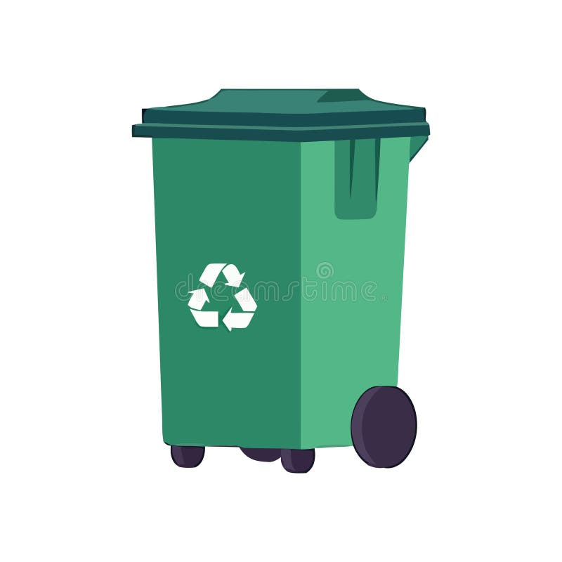Recycling on green bin stock vector. Illustration of sign - 289413735