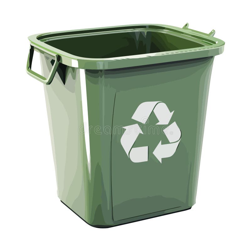 Recycling on Green Bin for Plastic Stock Vector - Illustration of ...