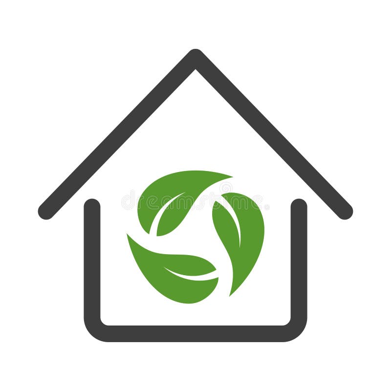 Recycling House Icon on White Background Stock Vector - Illustration of ...