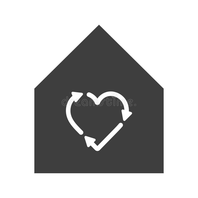 Recycling House Icon on White Background Stock Vector - Illustration of ...