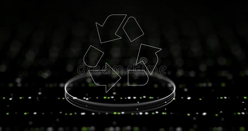 Recycling, Icon and Abstract with Hologram by Network for Eco Friendly ...