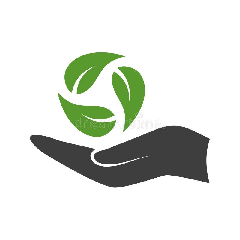 Symbol of Recycling and Ecological Recycling. Human Hand Touching ...