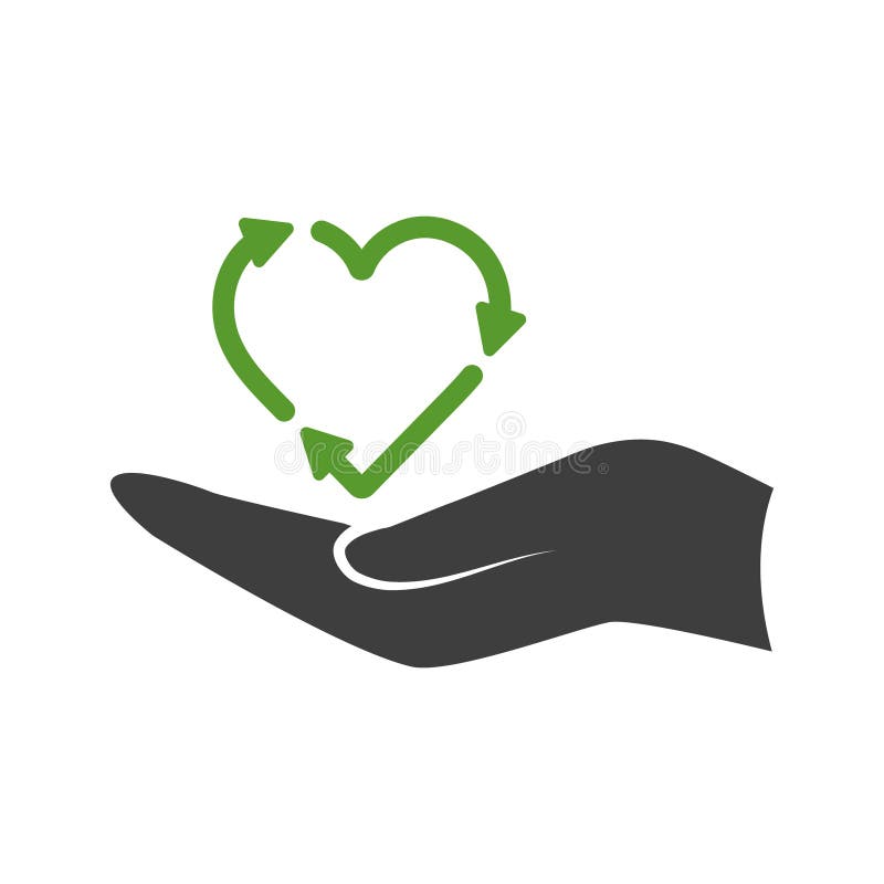 Symbol of Recycling and Ecological Recycling. Human Hand Touching ...