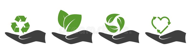 Recycling Icon in Human Hand Stock Vector - Illustration of ecology ...
