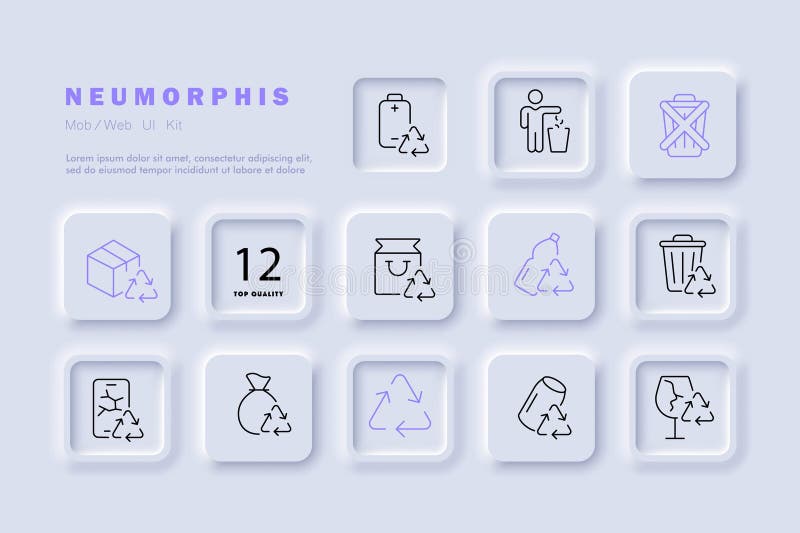 Recycling Icon Set. Waste Management Concepts, Including Sorting and ...