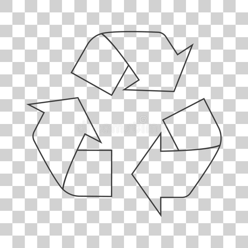 Recycling Icon on Transparent Background Stock Vector - Illustration of ...