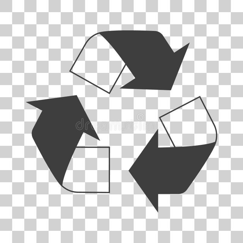 Recycling Icon on Transparent Background. Stock Vector - Illustration ...