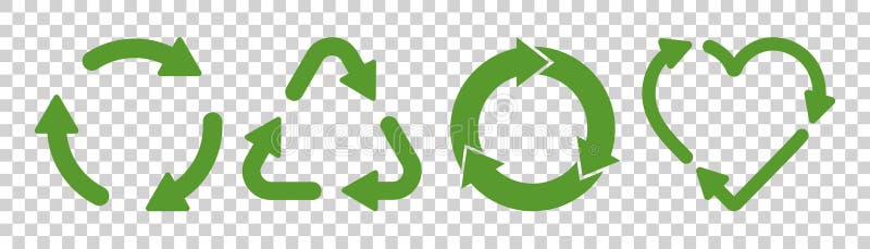 Recycling Icon on Transparent Background Stock Vector - Illustration of ...