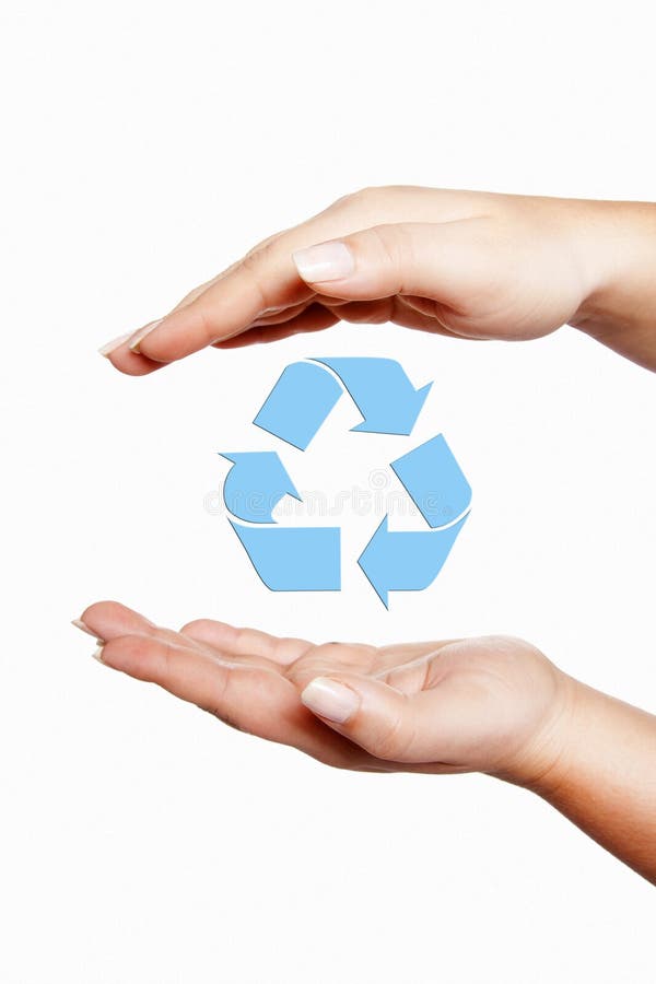 Recycling icon stock photo. Image of white, hold, waste - 32439362