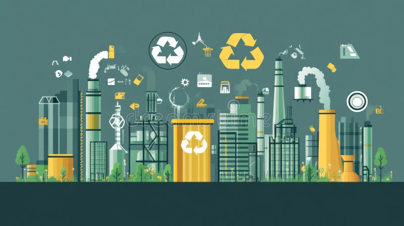 Recycling Industrial Complex Waste Processing Urban Setting Sustainable ...